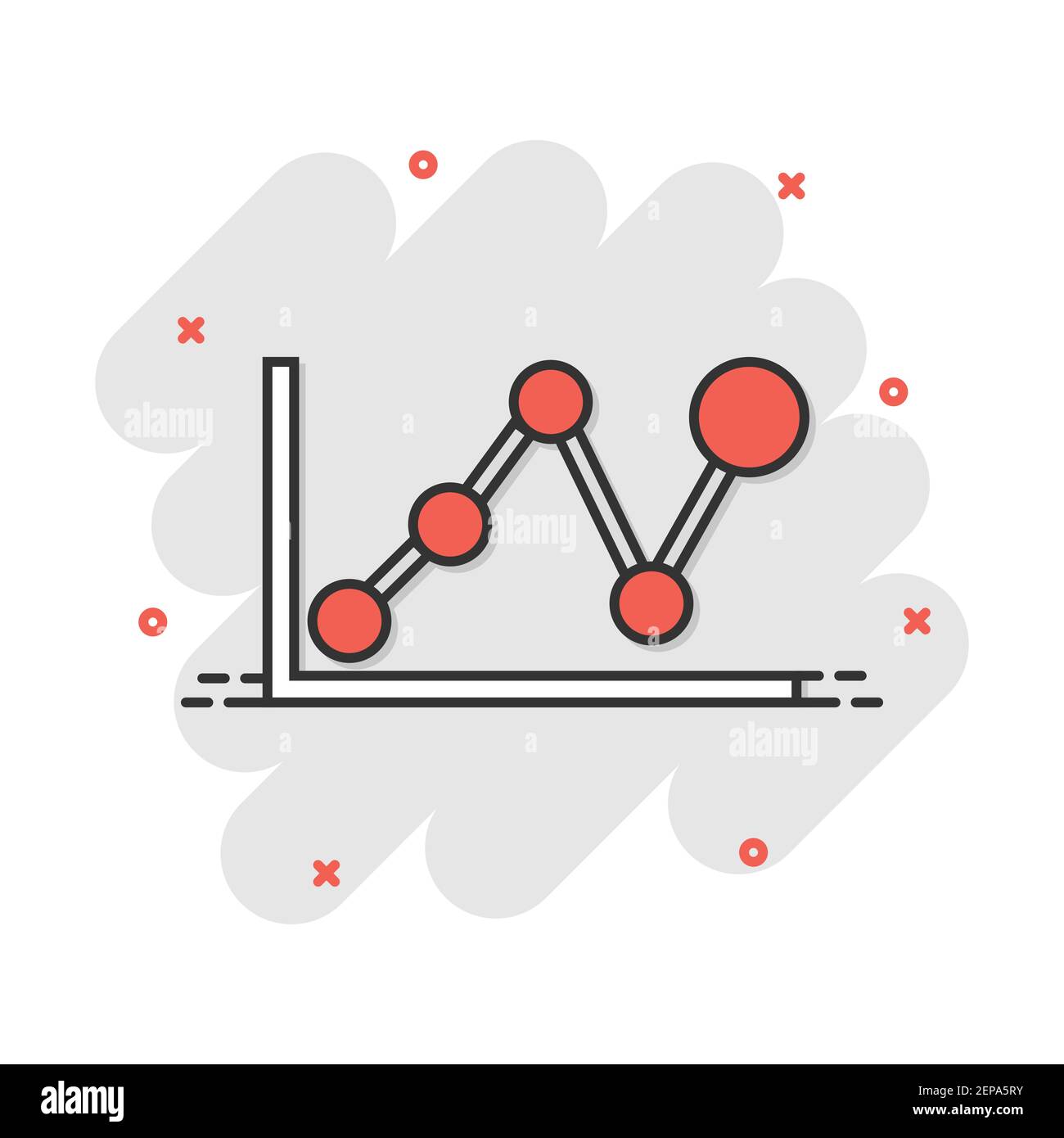 Vector cartoon business icona grafico in stile fumetto. Segno grafico ...