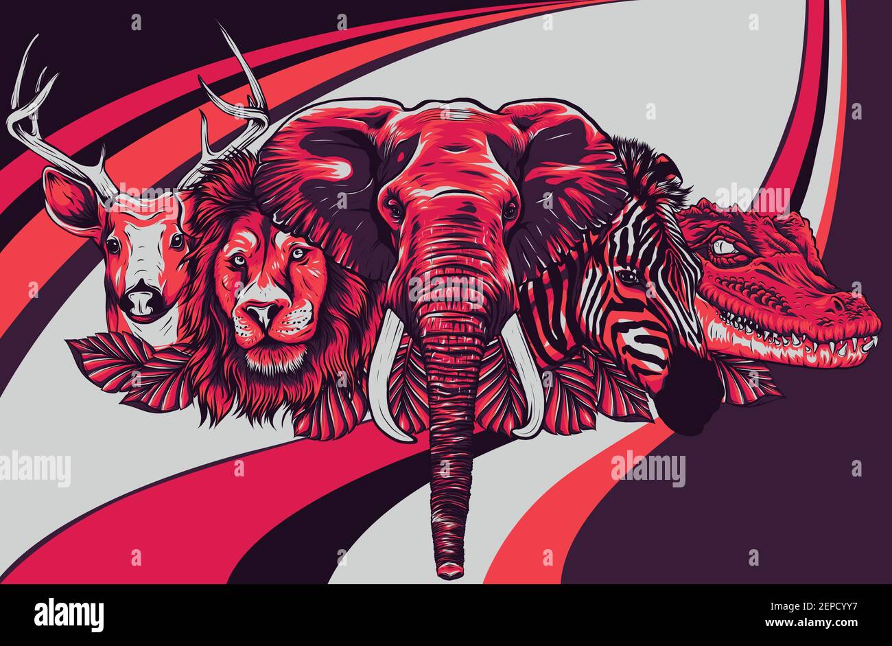 Fauna selvatica degli animali selvatici Immagini Vettoriali Stock - Alamy