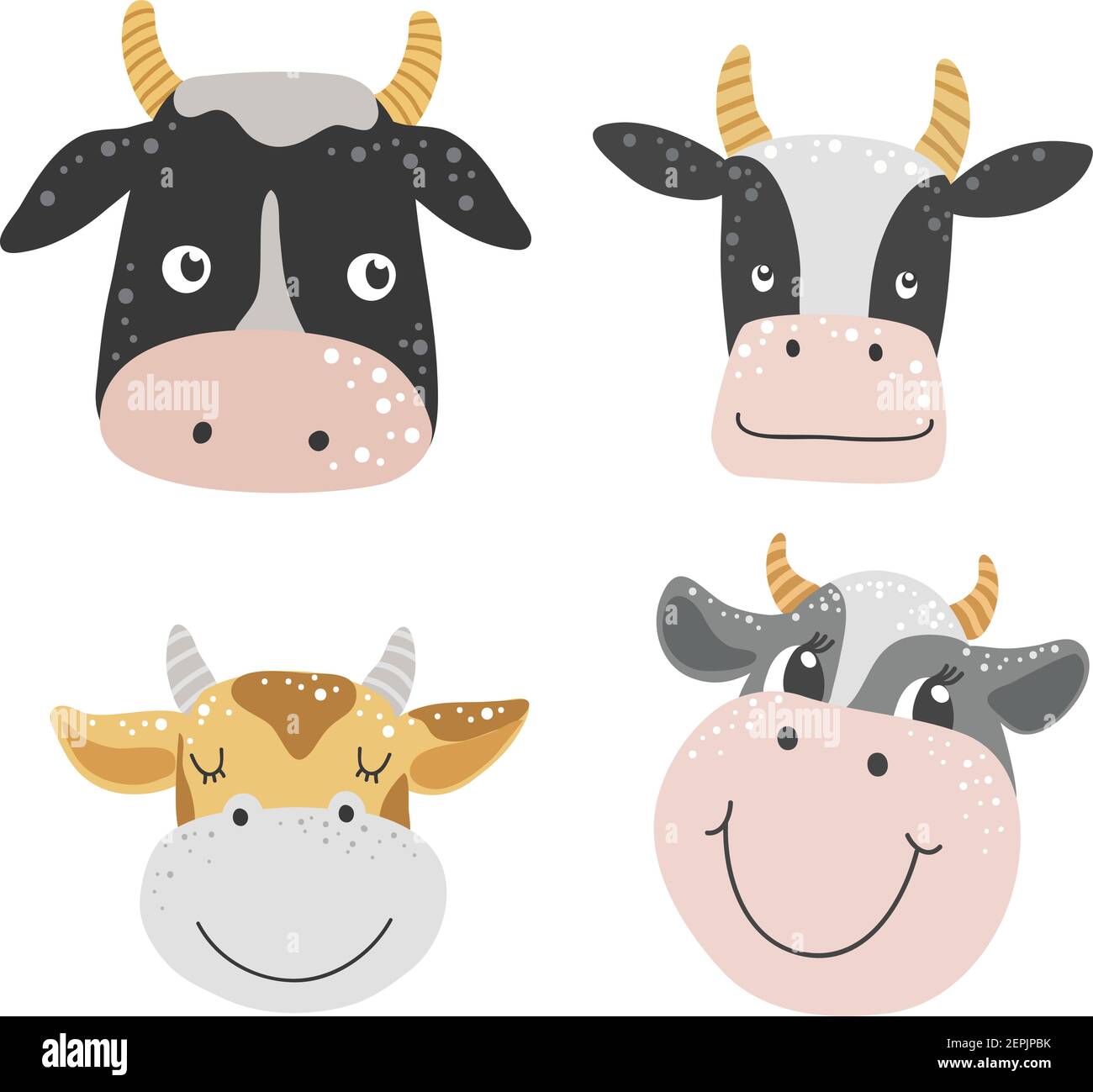 Mucche in bianco e nero Immagini Vettoriali Stock - Alamy