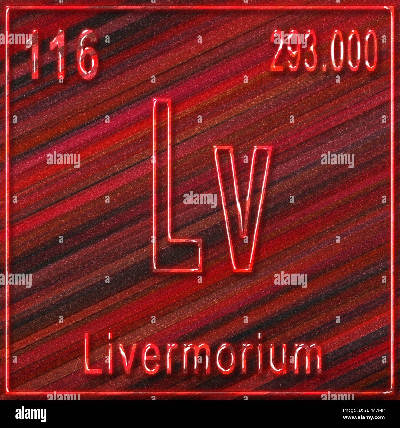Elemento chimico del Livermorium, segno con numero atomico e peso ...