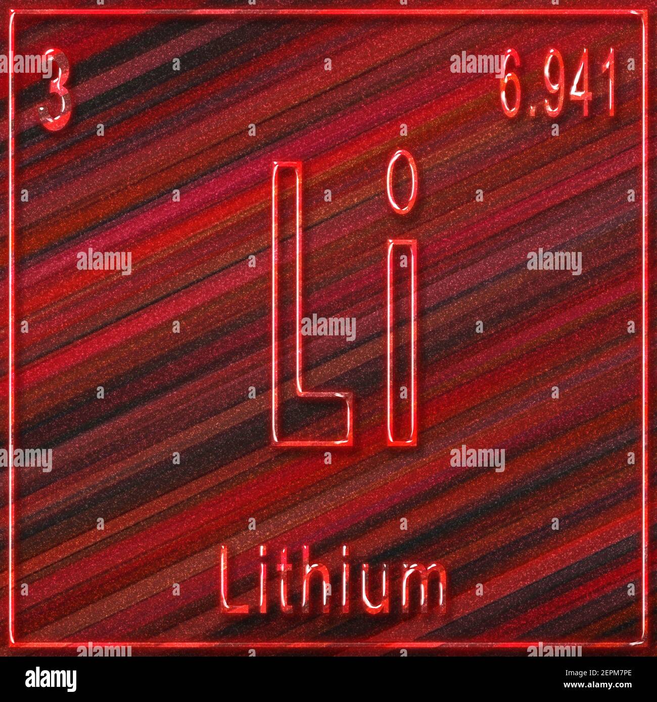 Elemento chimico al litio, segno con numero atomico e peso atomico ...
