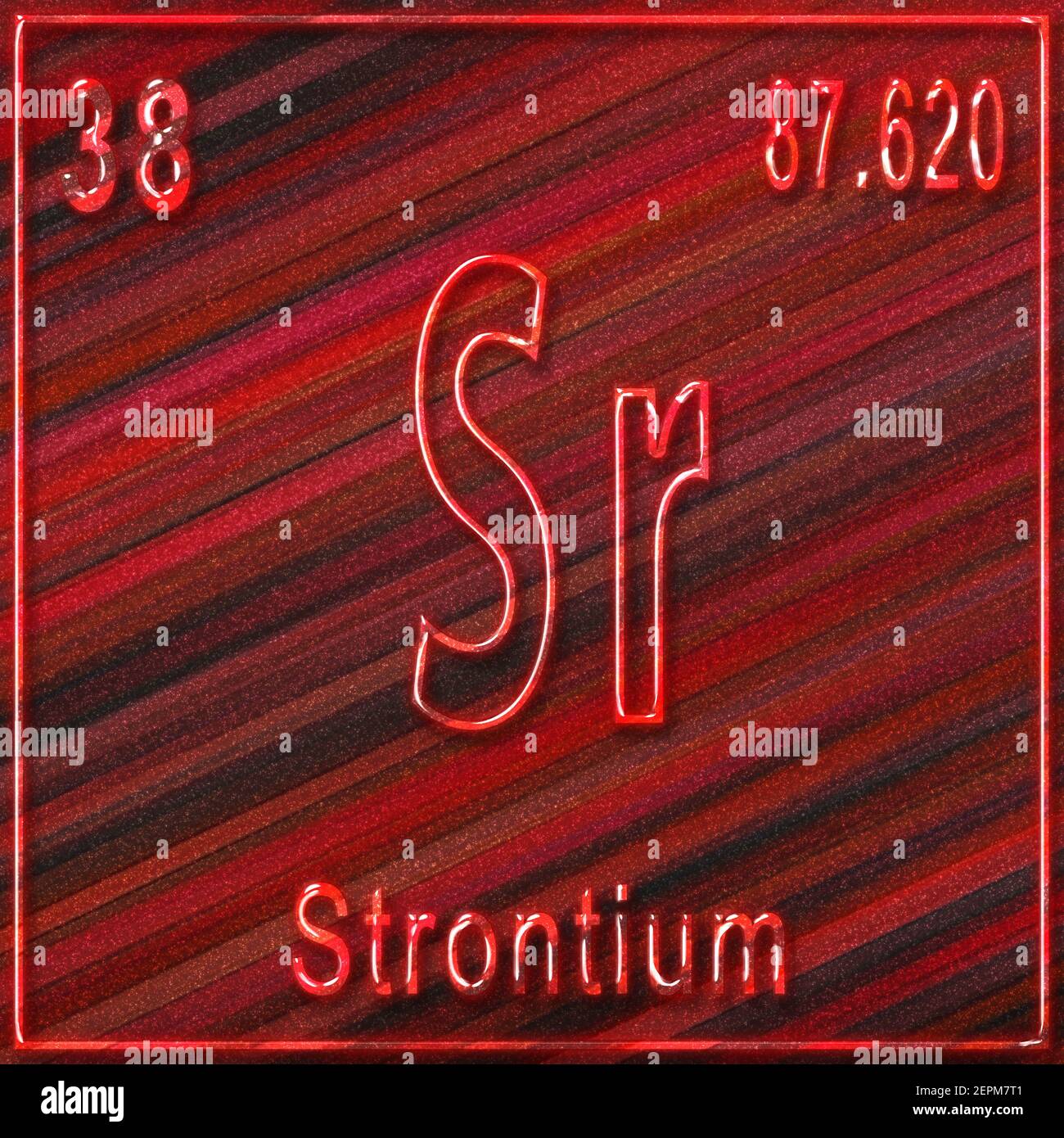 Elemento chimico dello stronzio, segno con numero atomico e peso ...