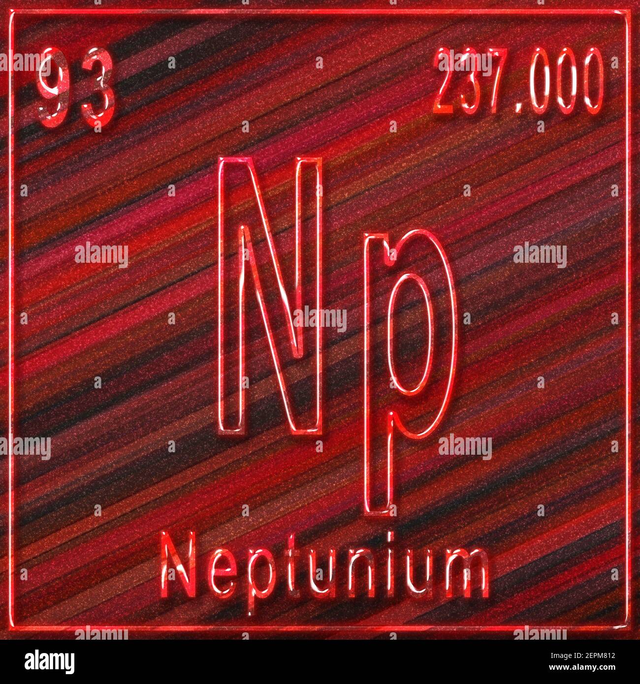 Elemento chimico del neptunio, segno con numero atomico e peso atomico ...