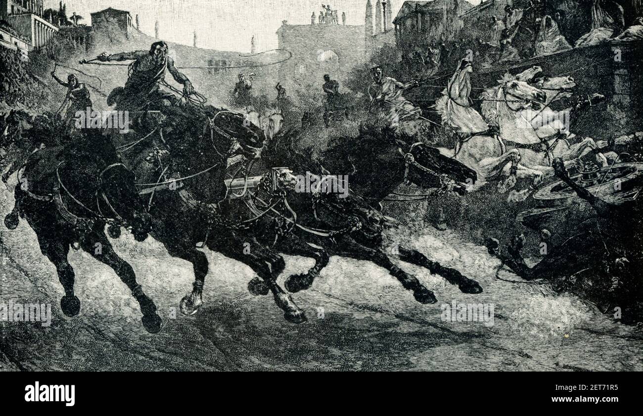Questa immagine mostra una corsa di carri nel Circo massimo di Ulpiano ...