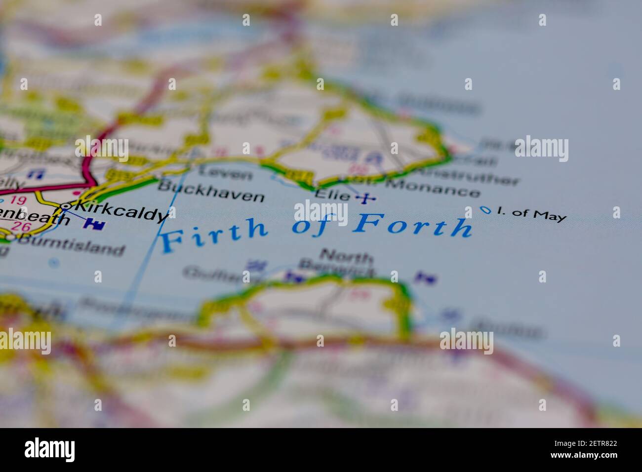 Il Firth of Forth mostrato su una mappa stradale o. Mappa geografica e ...