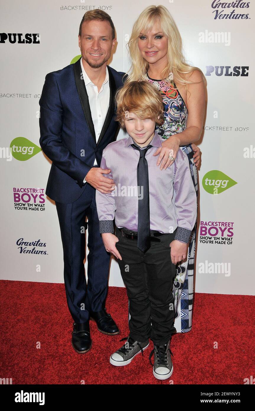 (L-R) Brian Littrell, Son Baylee Thomas Wylee Littrell e la moglie Leighanne Wallace al ...