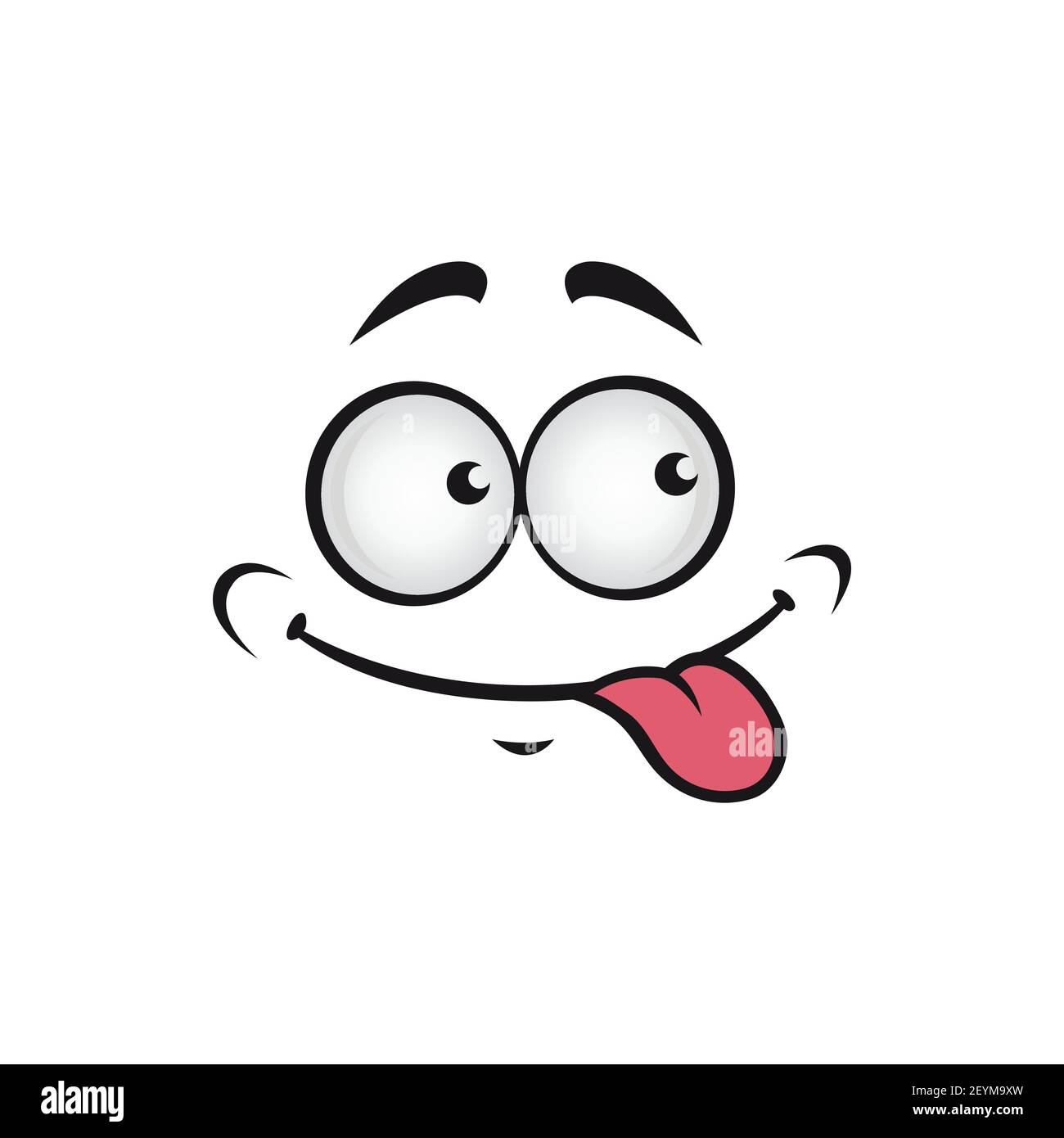 Emoticon sorridente e mostrante lingua isolato emoji faccia icona ...