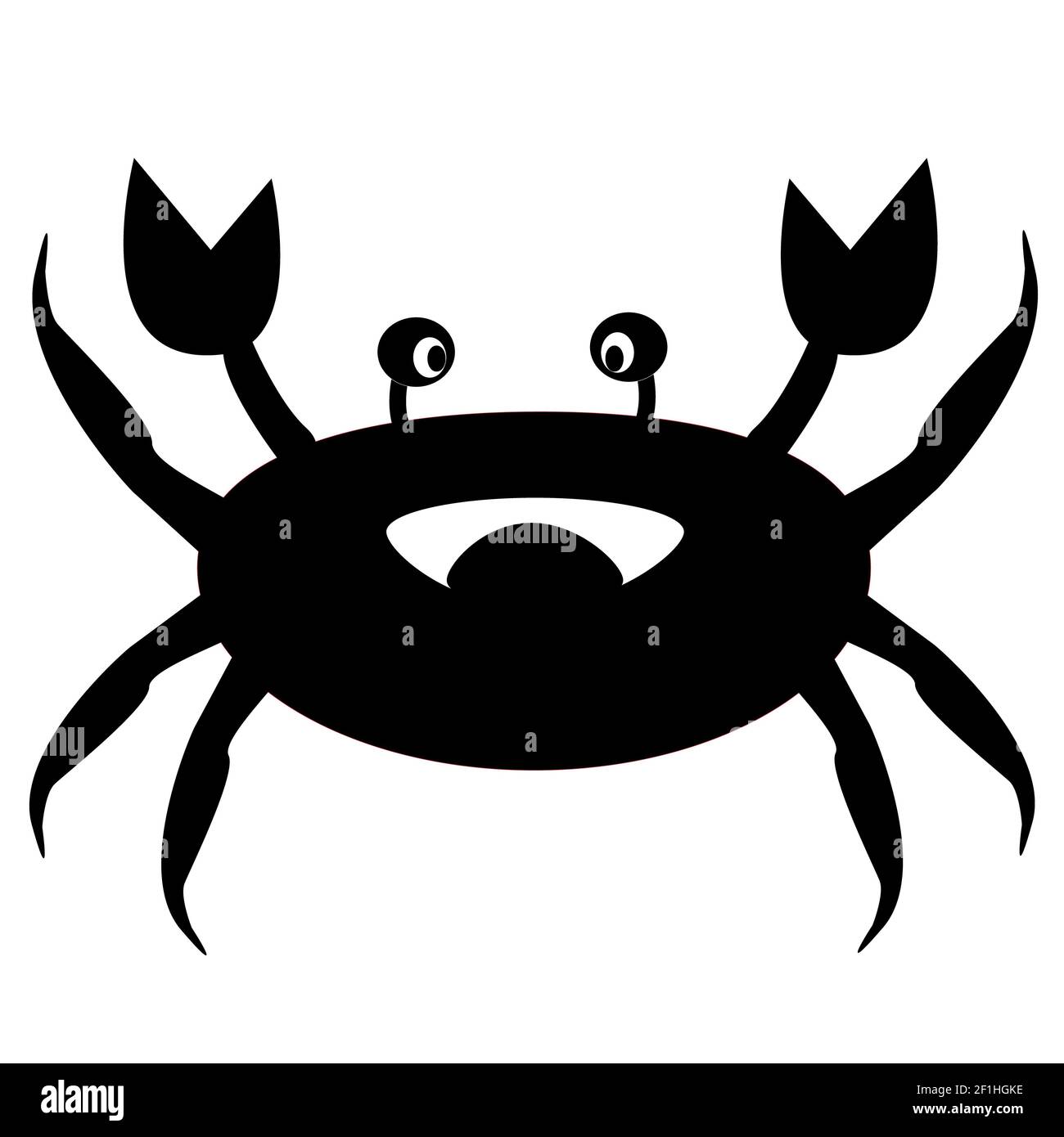 simbolo di silhouette di granchio. icona di granchio su sfondo bianco ...