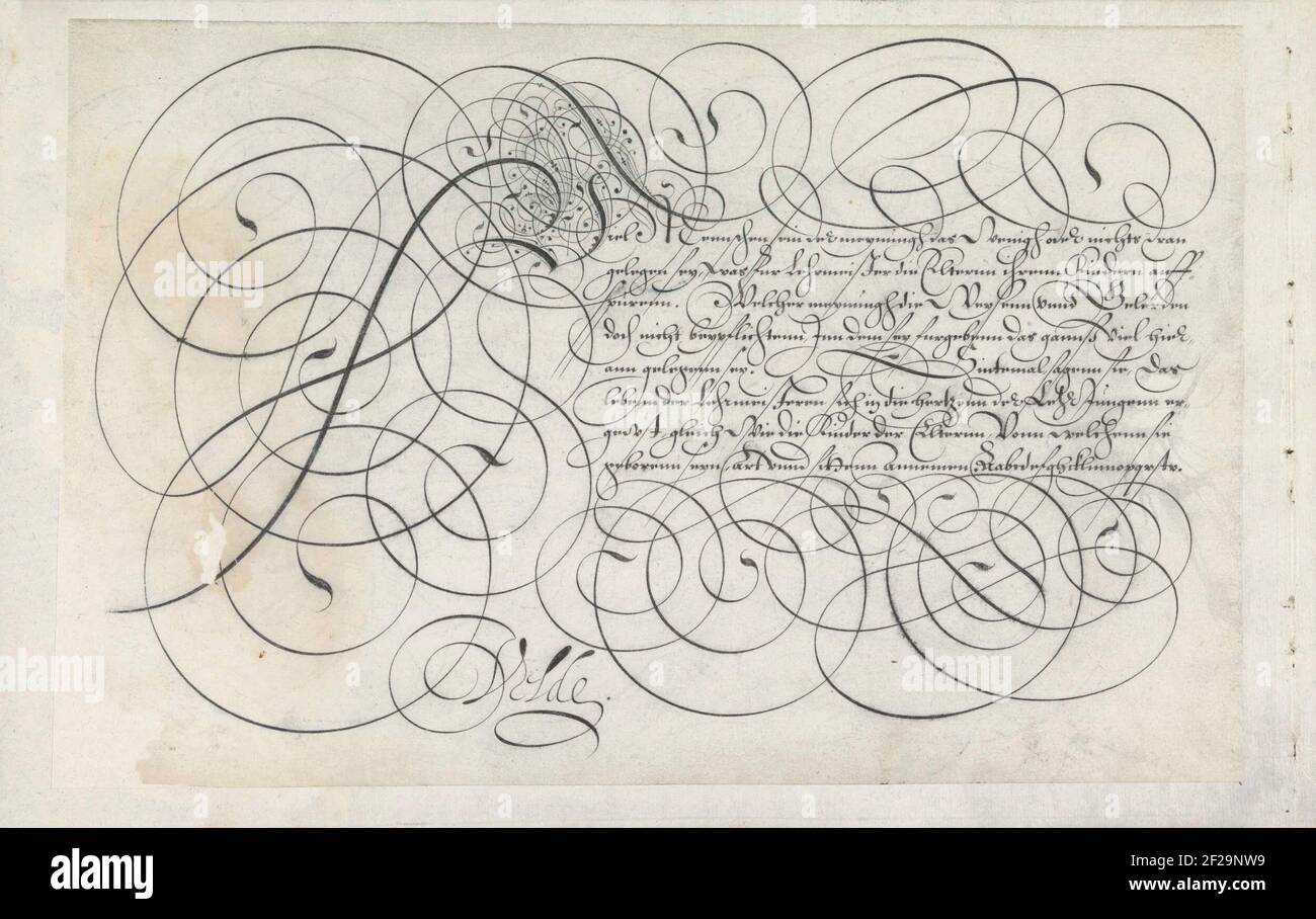 Ontwerp van een schrijfvoorbeeld: Viel menschen (...); Spieghel der ...