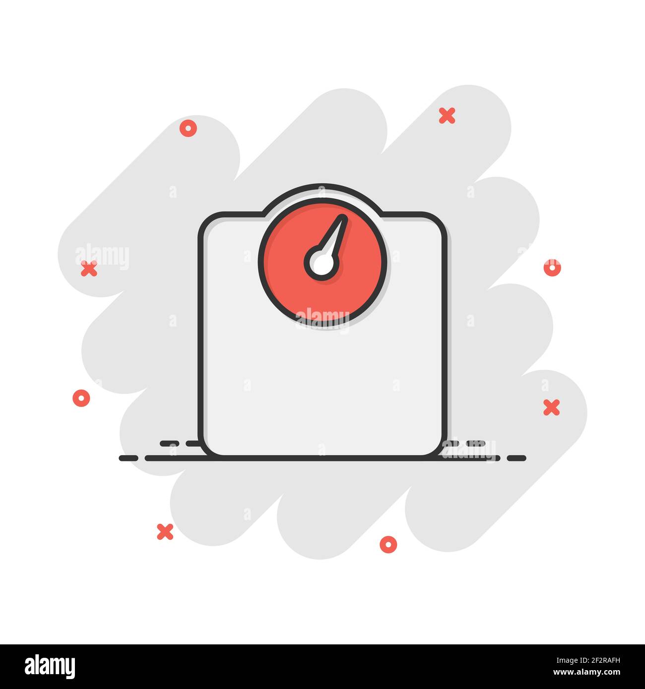 Vector cartoon bilancia da bagno pesatrice icona in stile fumetto ...