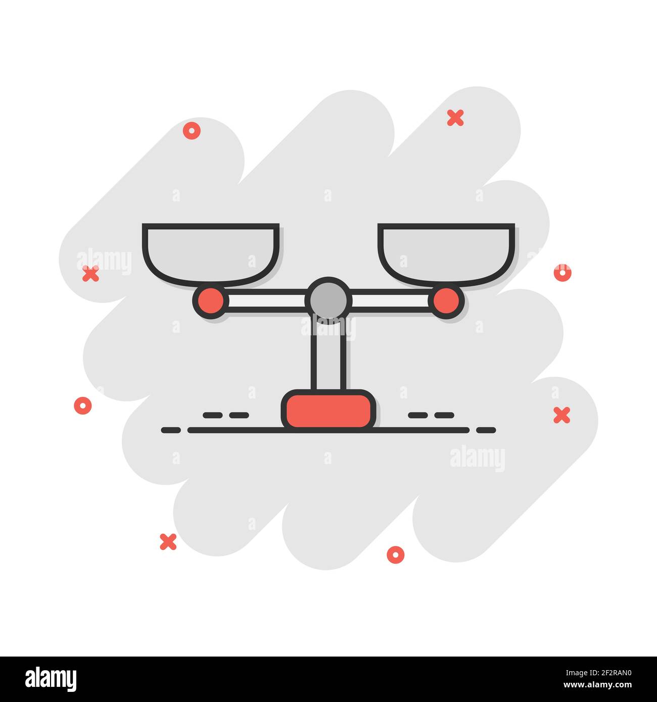 Vettore scala cartoon pesatrice icona in stile fumetto. Segno della ...