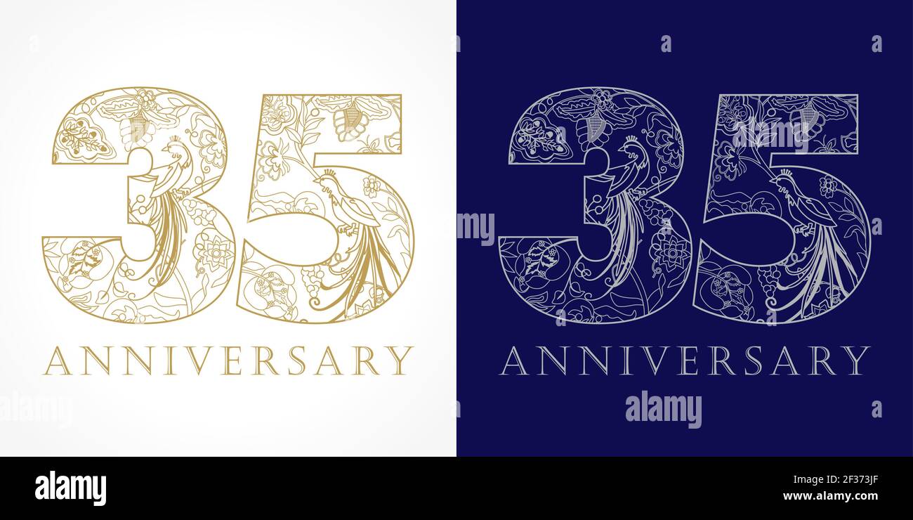 35 anni di lusso festeggiando i numeri popolari. Modello oro e argento ...