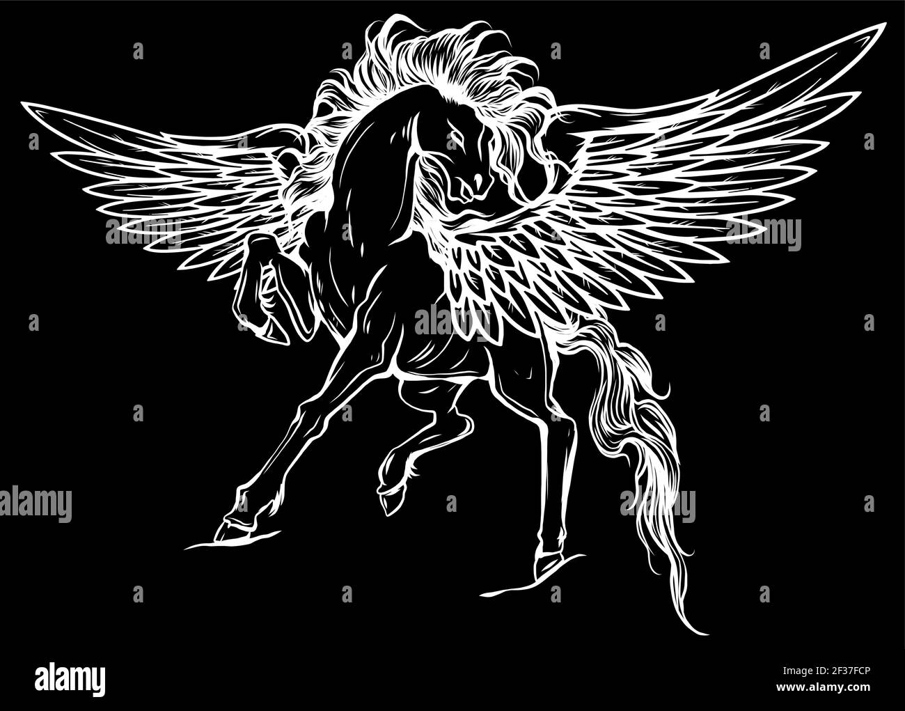 Pegaso il cavallo alato Immagini Vettoriali Stock - Alamy
