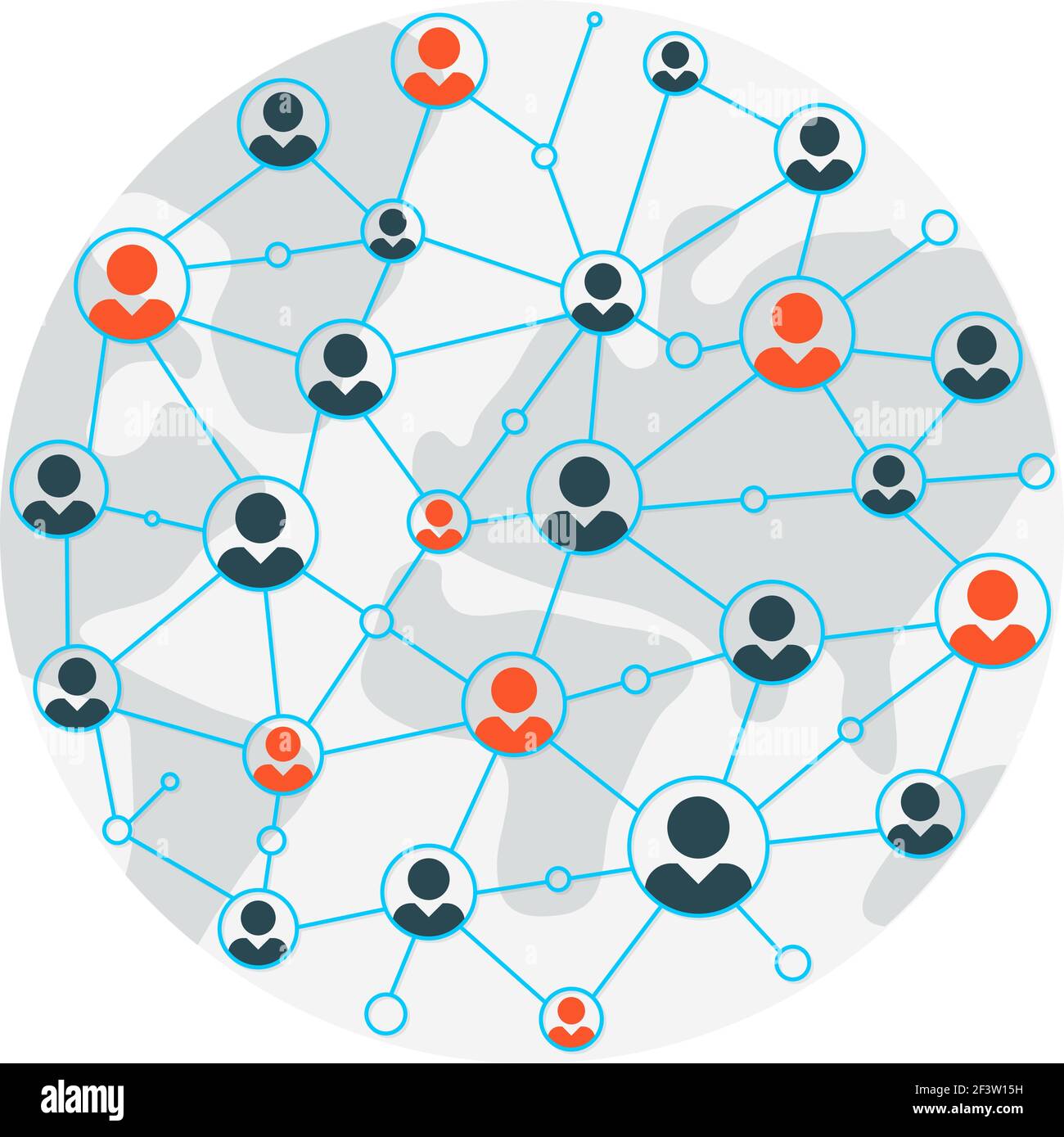 Mappa persone. Icona della mappa delle comunicazioni e dei social ...
