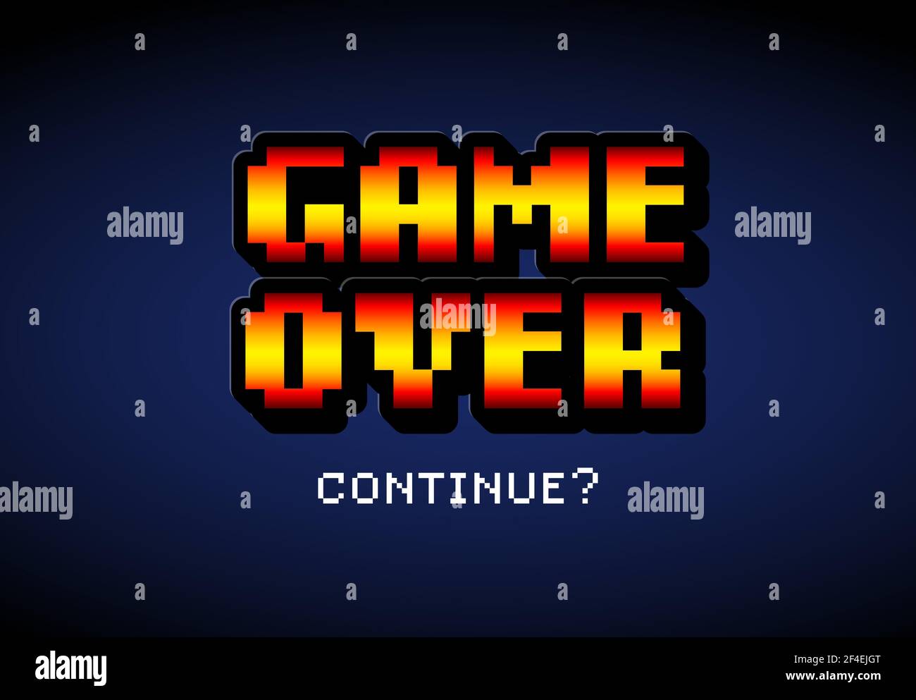 Game over retro gioco su testo stile con effetto. Fine del gioco su ...