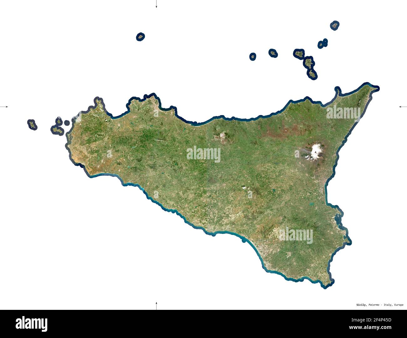 Sicilia, regione autonoma d'Italia. Immagini satellitari Sentinel-2 ...