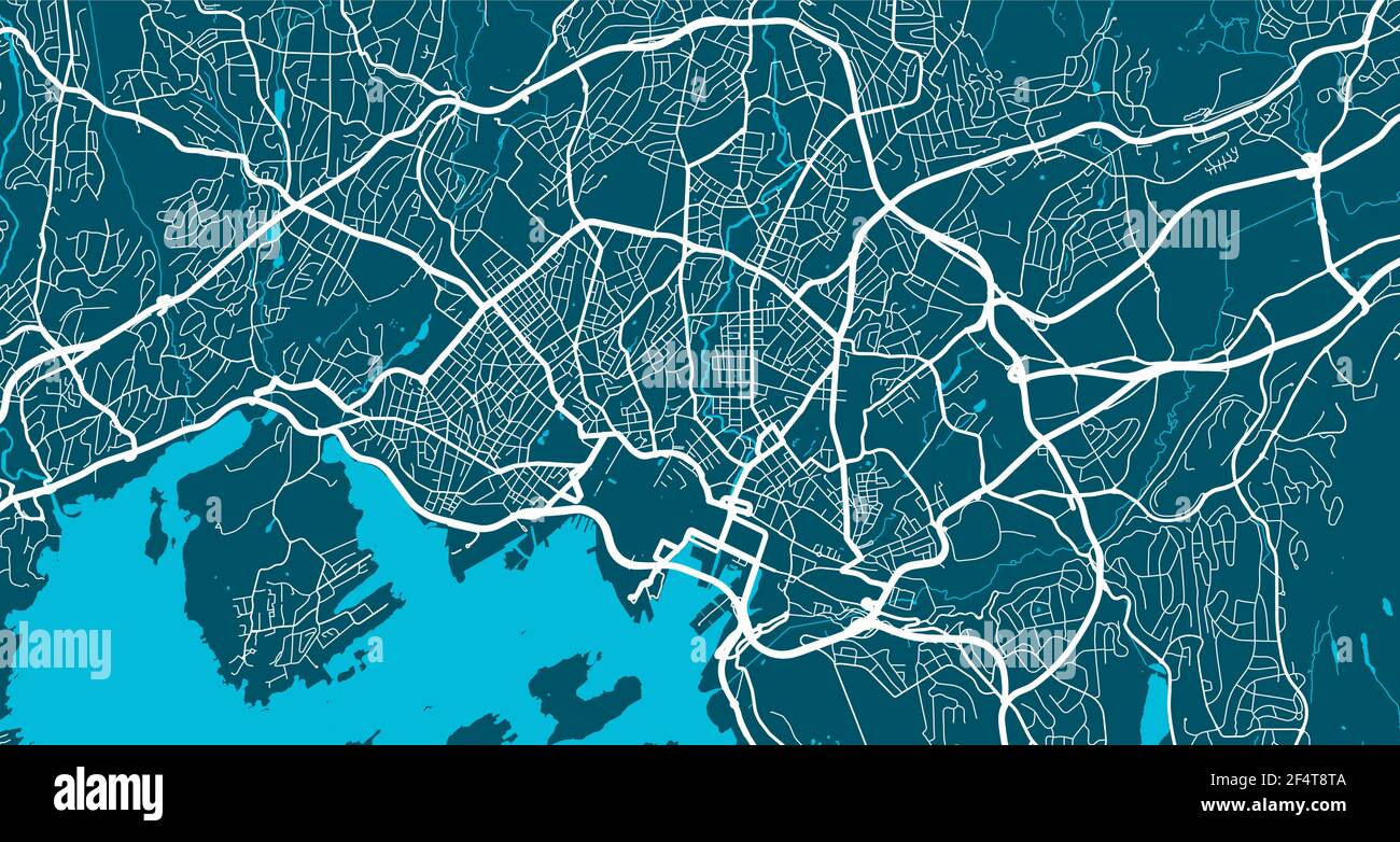 Mappa dettagliata dell'area amministrativa della città di Oslo ...