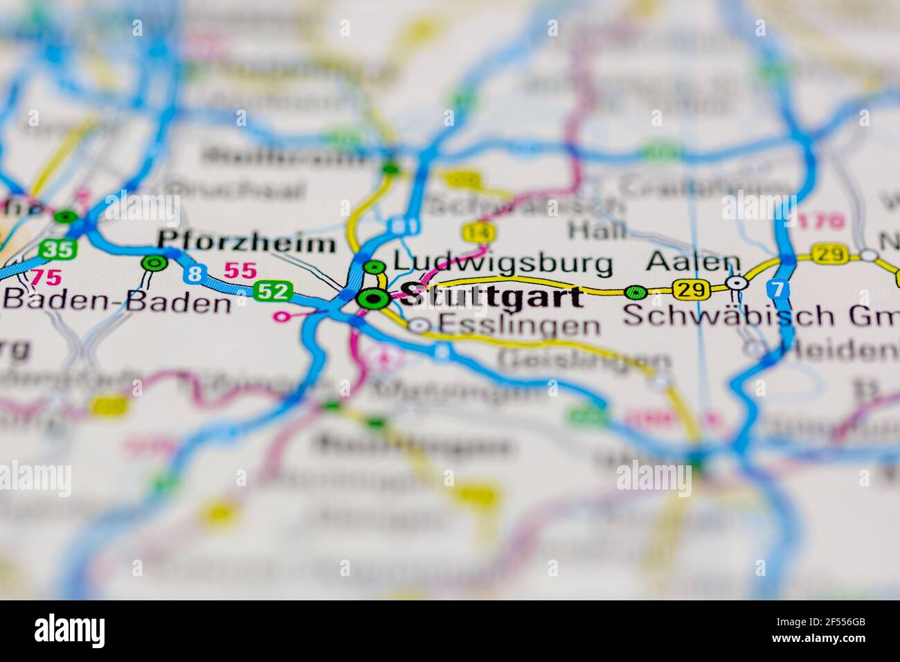 Stoccarda è visualizzata su una mappa geografica o su una mappa ...