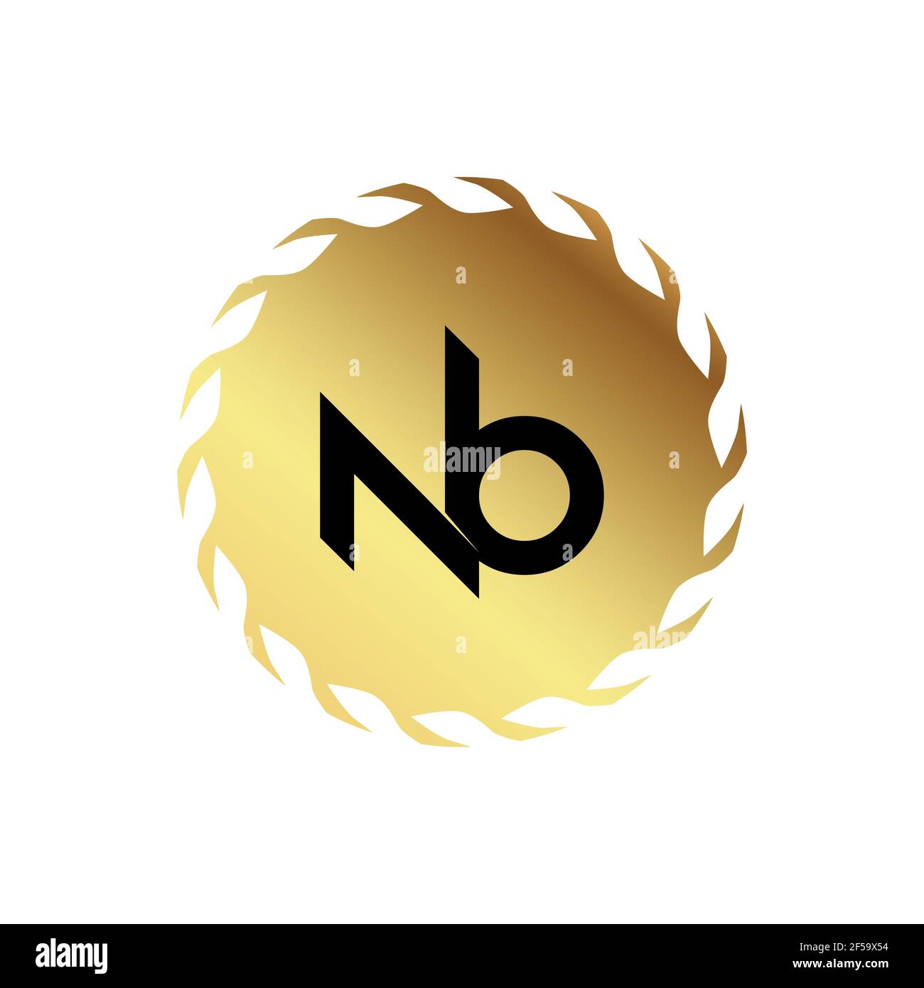 Innovativo logo NB iniziale professionale e logo BN. Lettera BN NB ...