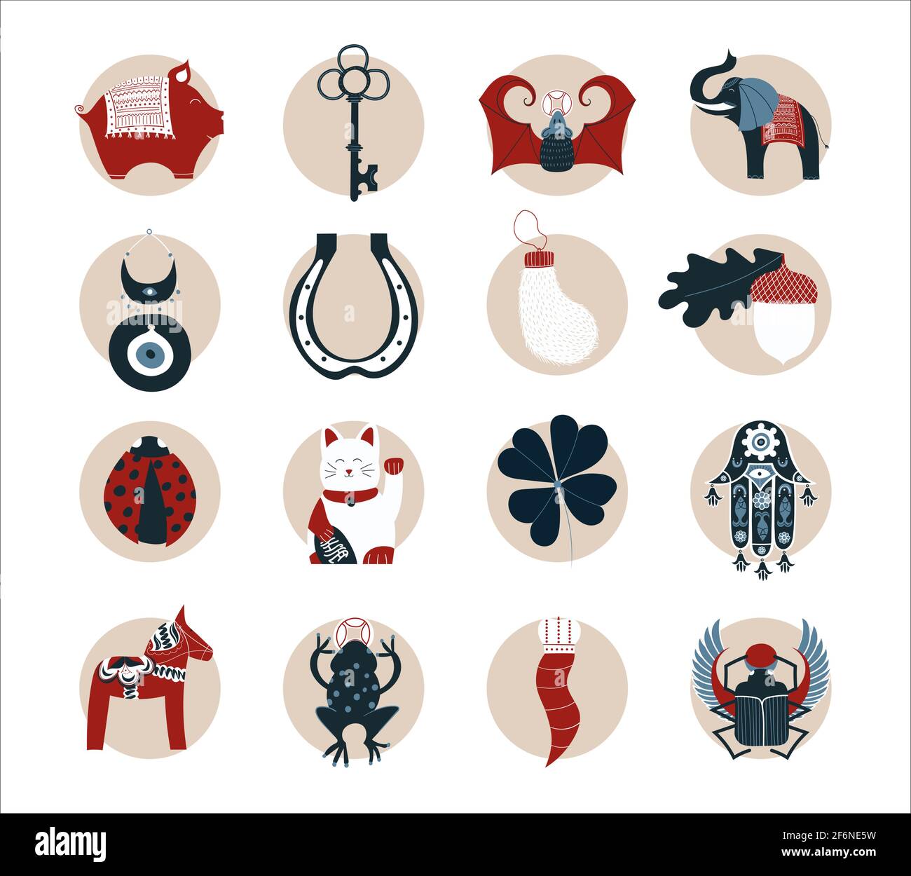 Good luck symbols Immagini Vettoriali Stock - Alamy