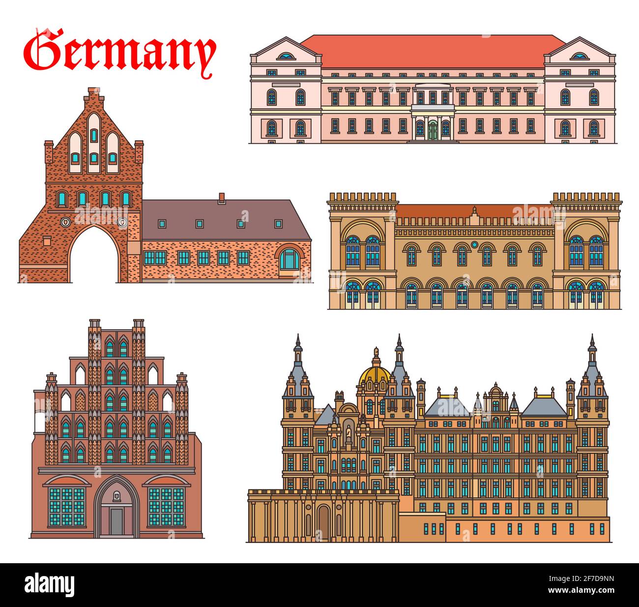 Castle watergate Immagini Vettoriali Stock - Alamy