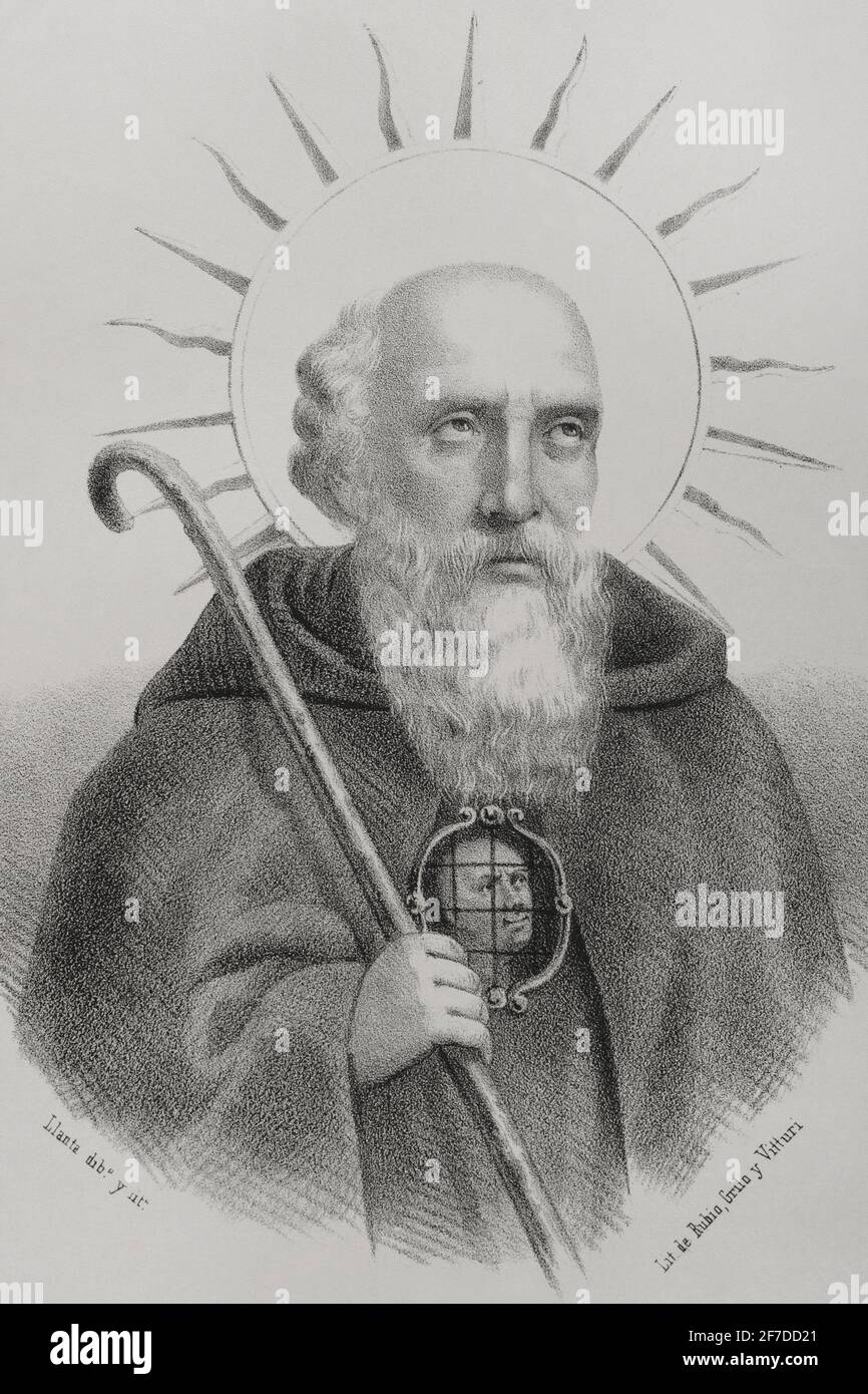 San Saturio di Soria (ca. 493-568). Ancorite spagnola. Patrono della ...