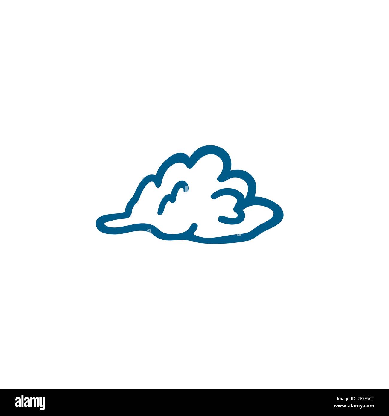 Icona blu nuvola su sfondo bianco. Illustrazione vettoriale Blue Flat ...