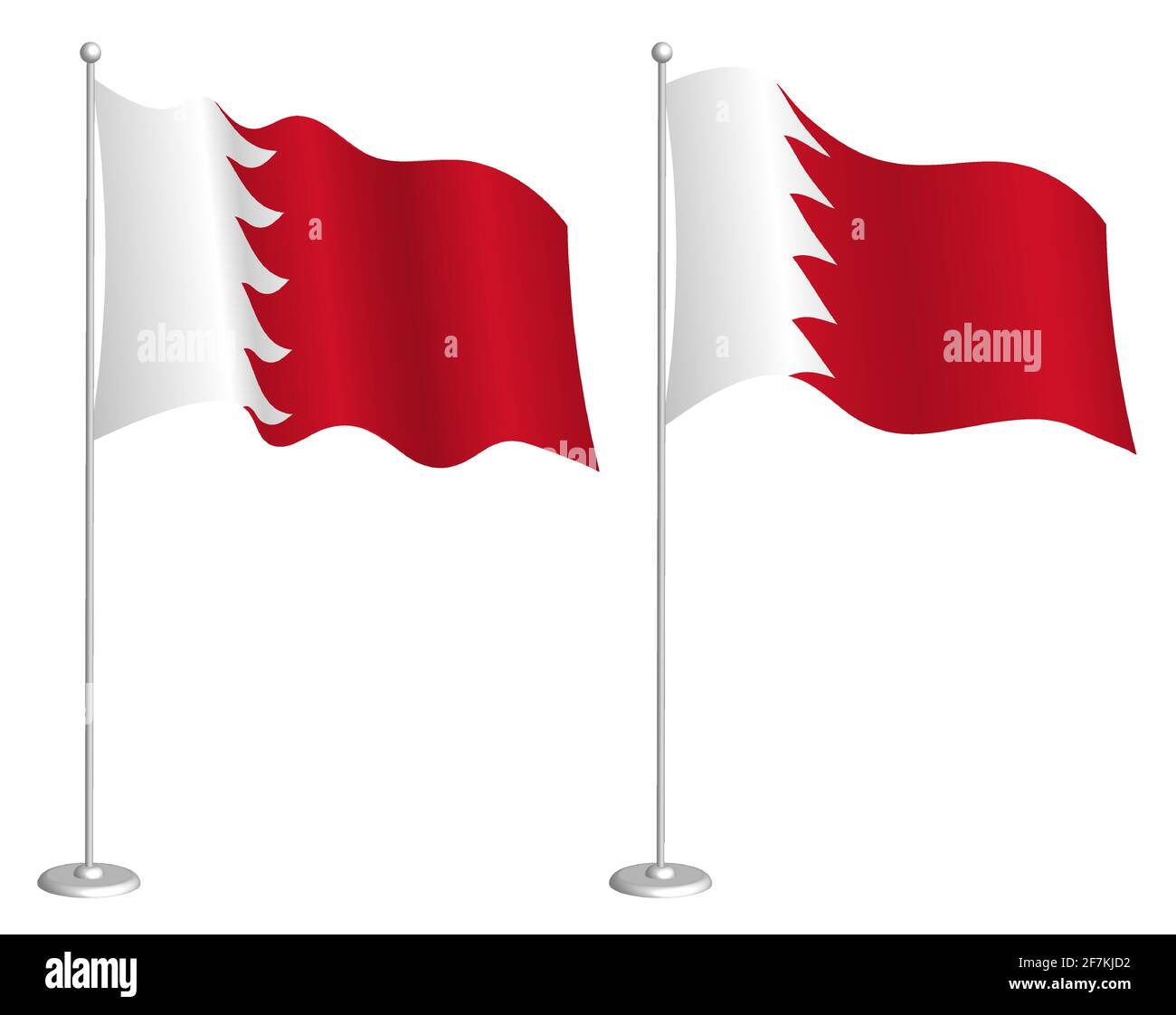 Bandiera del Bahrain su flagpole che ondola nel vento. Elemento di ...