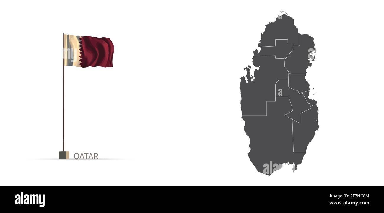 Qatar mappa 3d Immagini Vettoriali Stock - Alamy