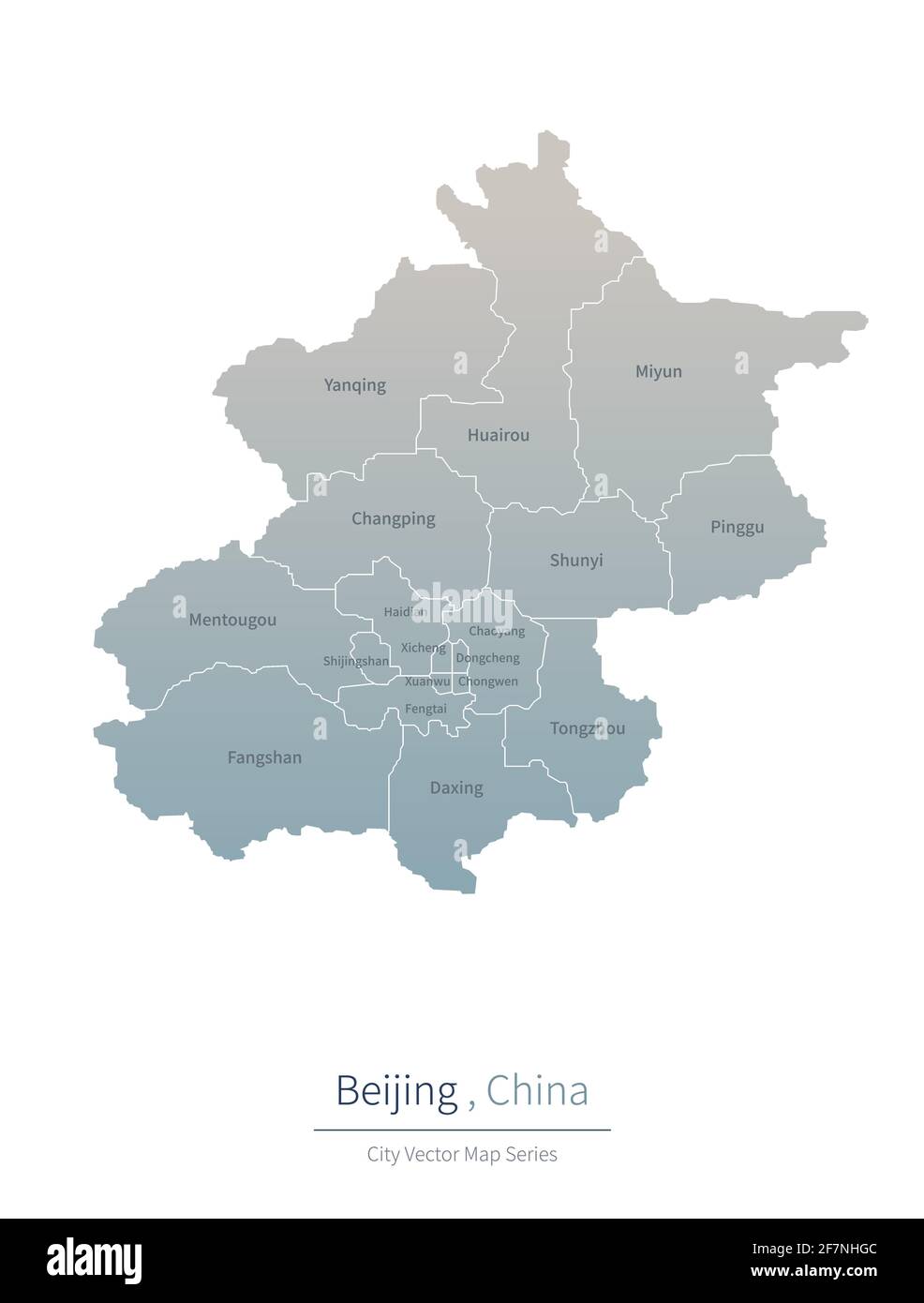 Mappa di Pechino. Mappa vettoriale delle principali città della cina ...