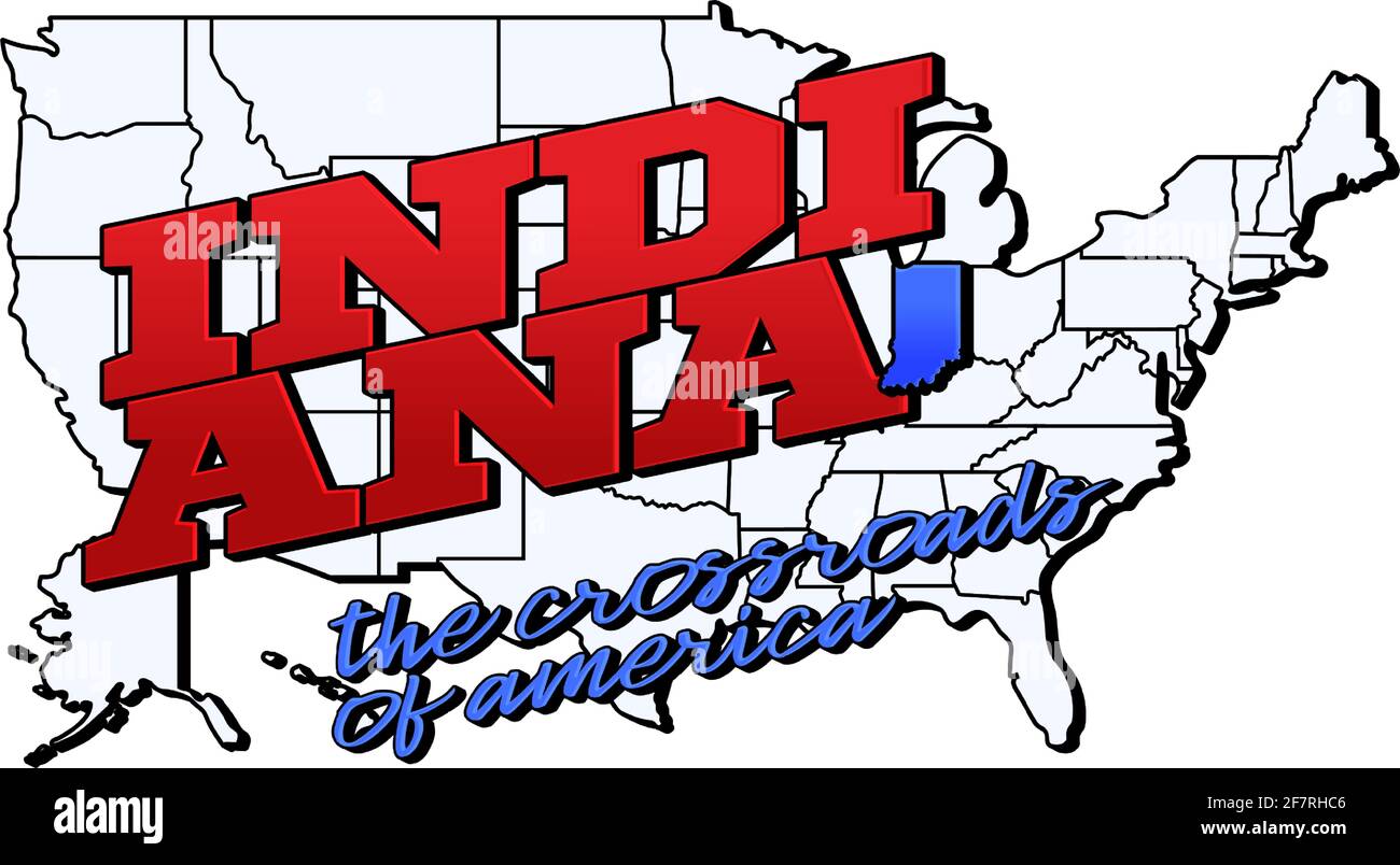 stato dell'indiana. Illustrazione vettoriale con stato dell'indiana ...