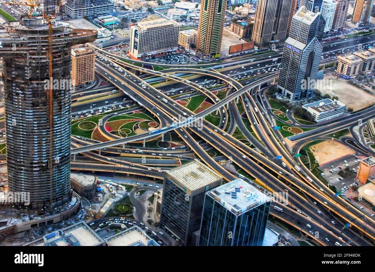 Vista dalla cima del burj khalifa immagini e fotografie stock ad alta ...