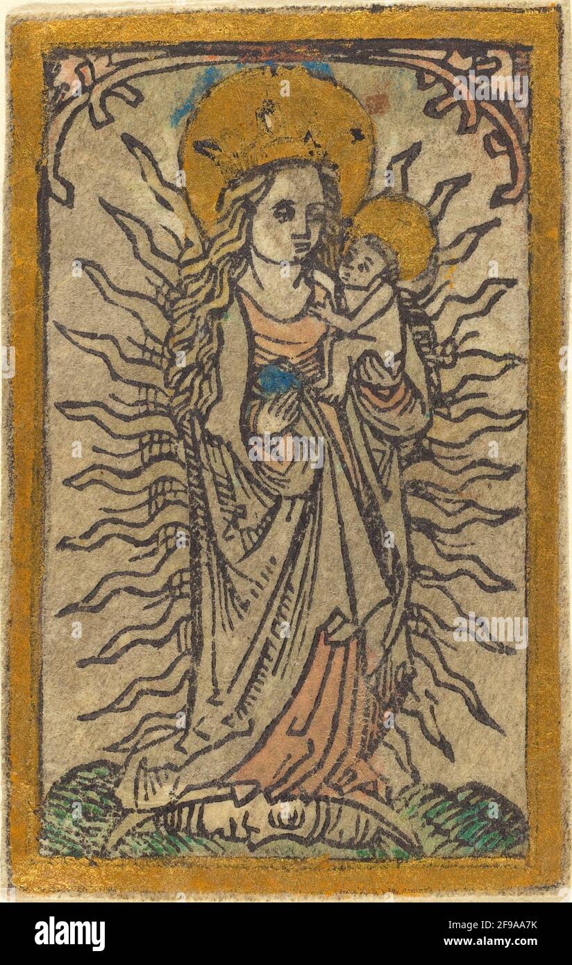 Madonna with child on a crescent moon immagini e fotografie stock ad ...