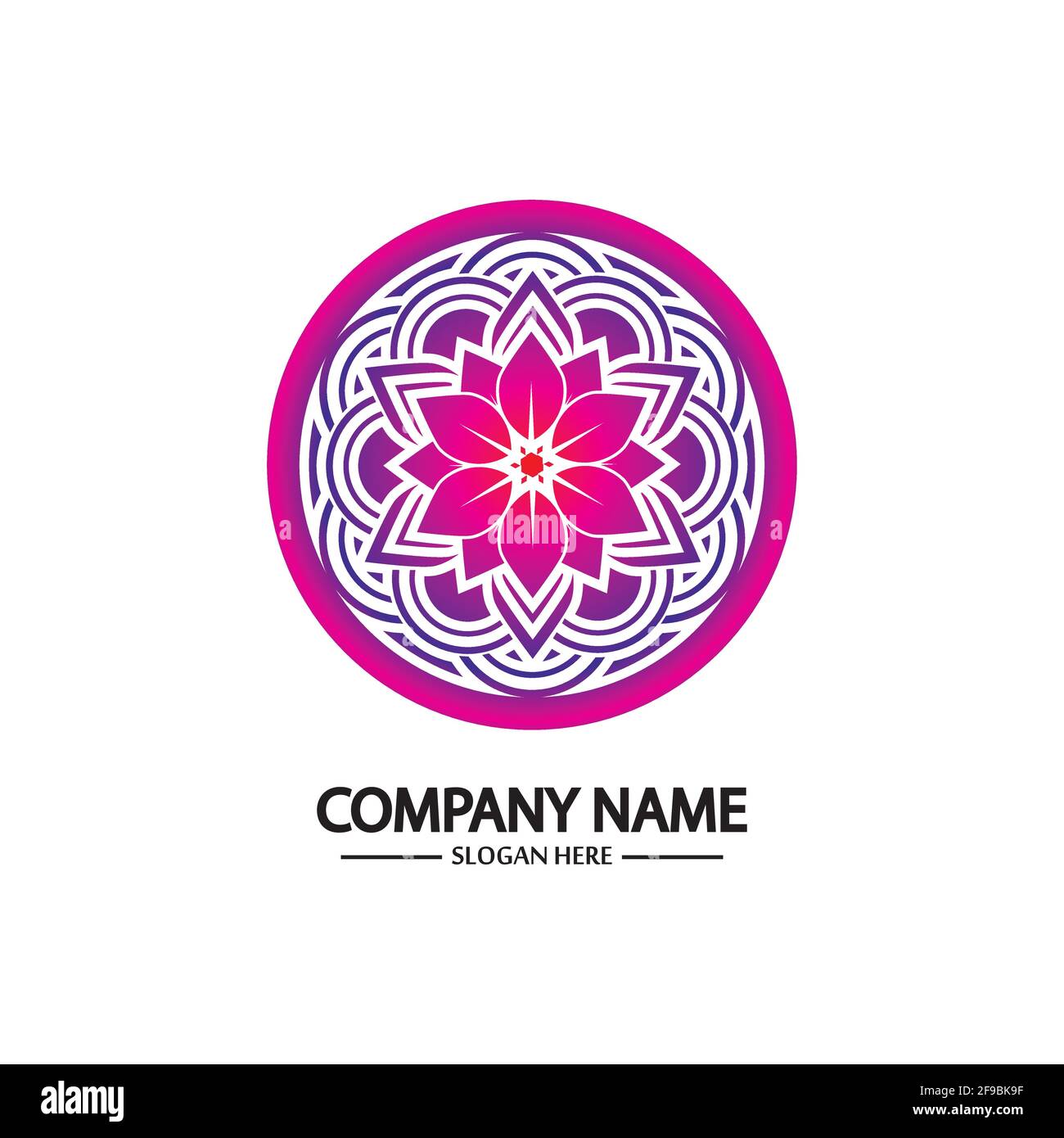 Logo del fiore. Il logo circolare. Logo del fiore. Fiore stilizzato ...