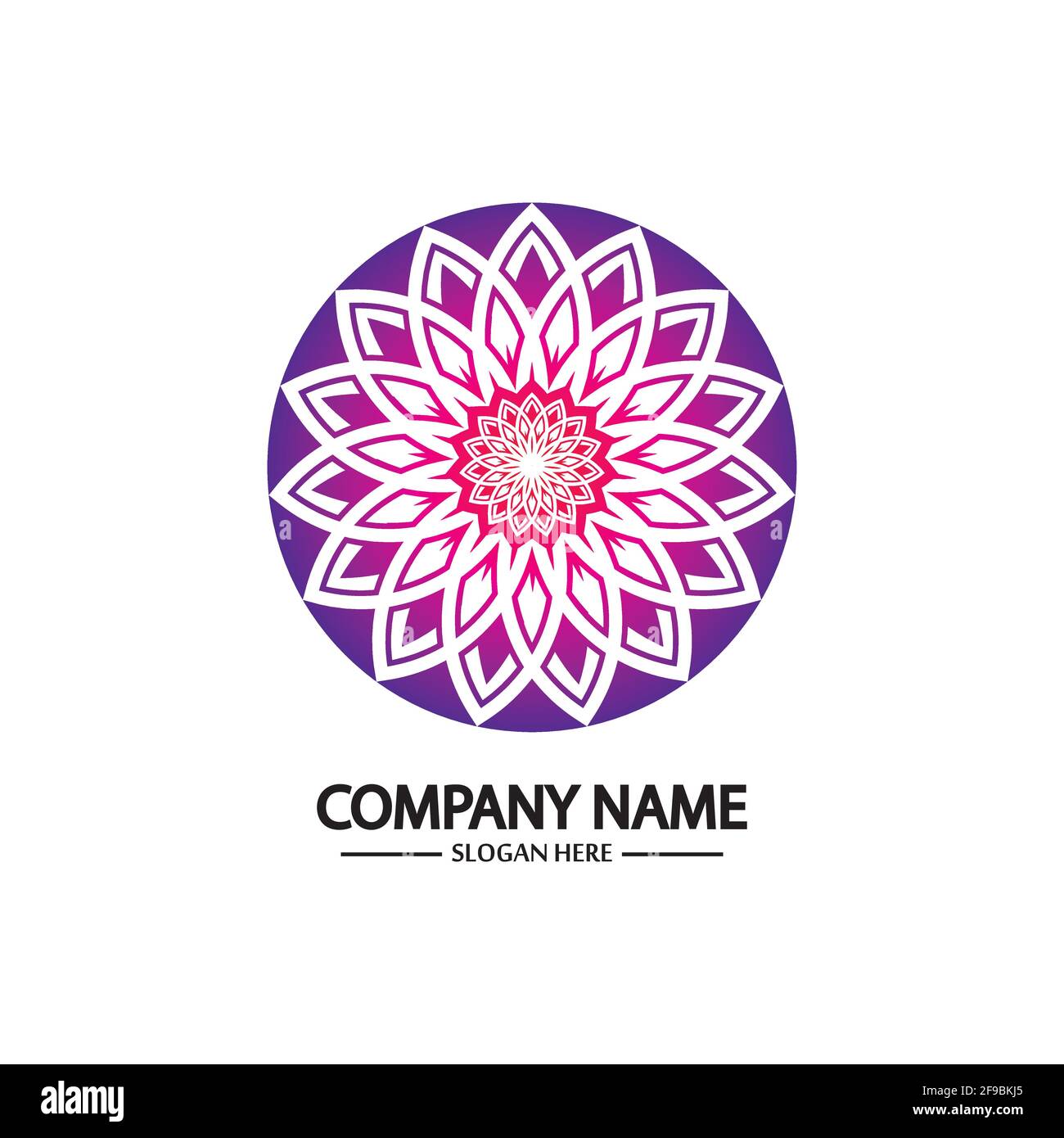 Logo del fiore. Il logo circolare. Logo del fiore. Fiore stilizzato ...