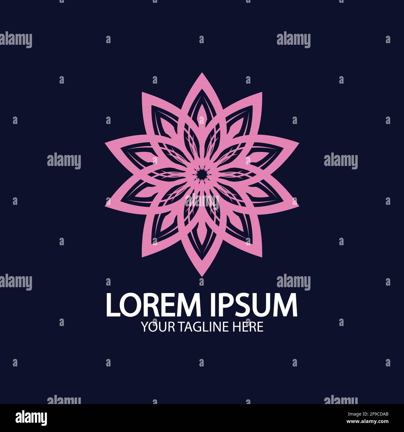 Logo del fiore. Il logo circolare. Logo del fiore. Fiore stilizzato ...