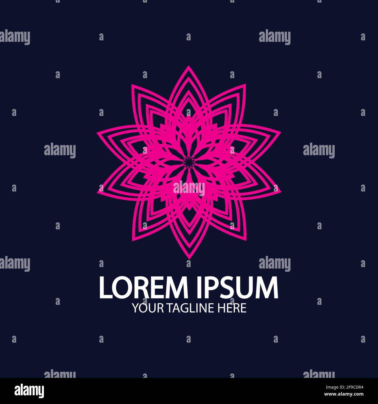 Logo del fiore. Il logo circolare. Logo del fiore. Fiore stilizzato ...