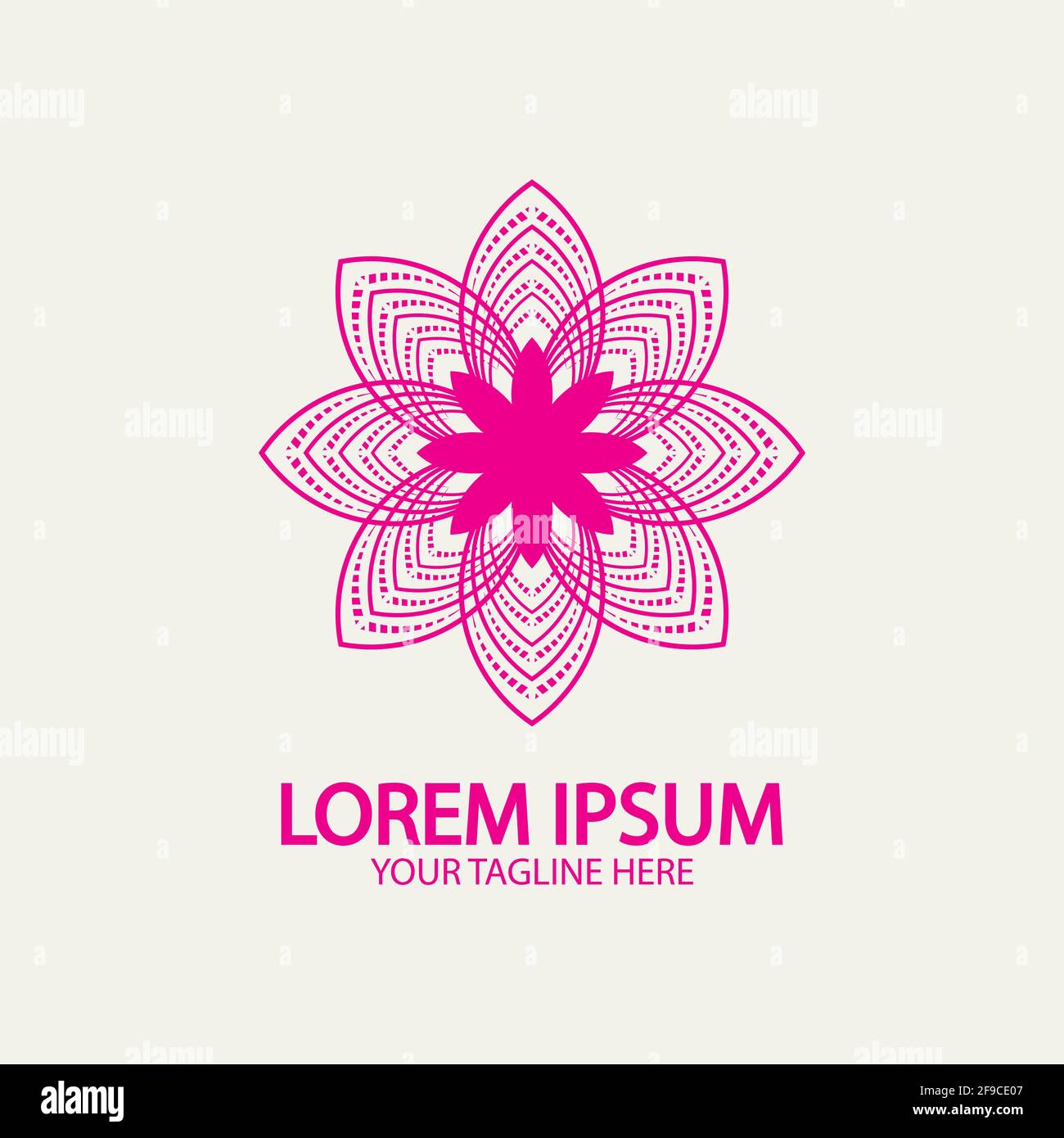 Logo del fiore. Il logo circolare. Logo del fiore. Fiore stilizzato ...