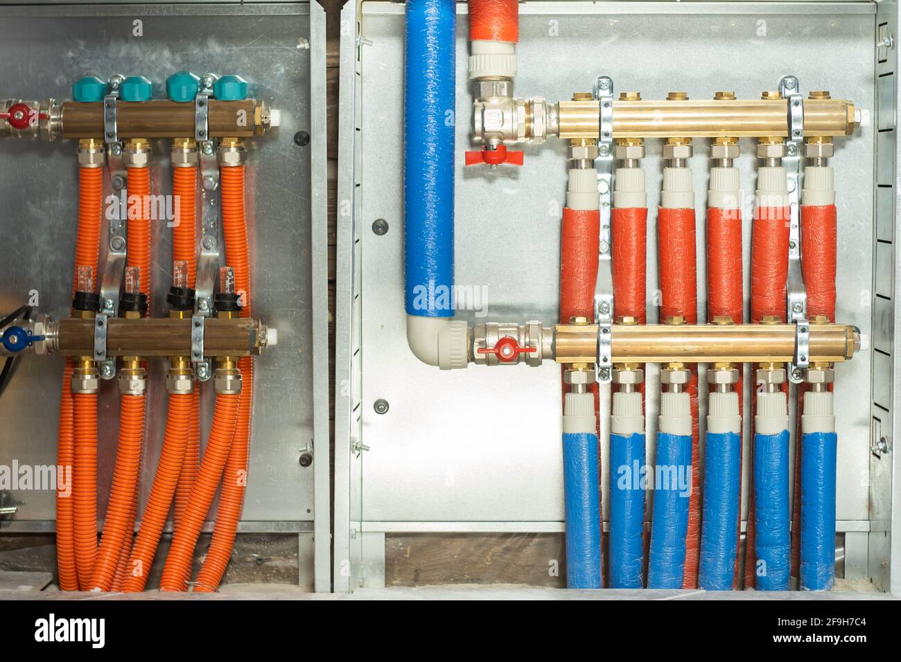 Gruppo collettore e pompa per riscaldamento a pavimento con servomotore ...