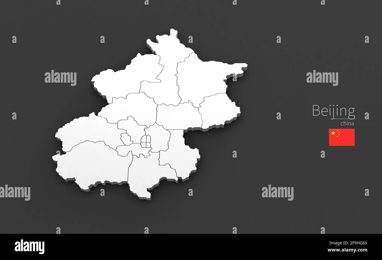 Mappa della città di Pechino. Serie di mappe 3D delle città in Cina ...
