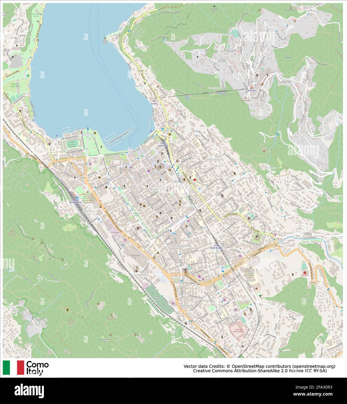 Vettore della mappa di como Immagini e Fotos Stock - Alamy