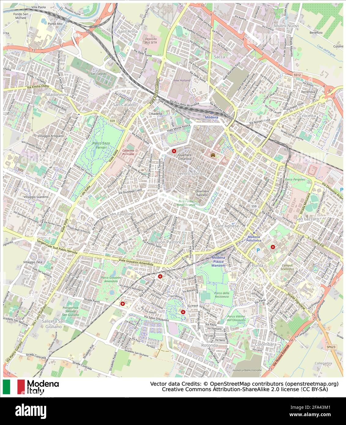 Mappa Vettoriale Modena Immagini e Fotos Stock - Alamy