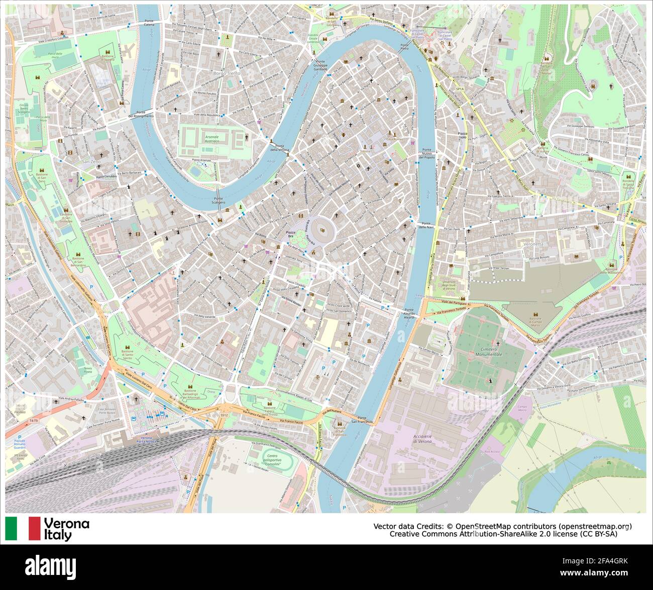 Mappa Verona Immagini Vettoriali Stock - Alamy