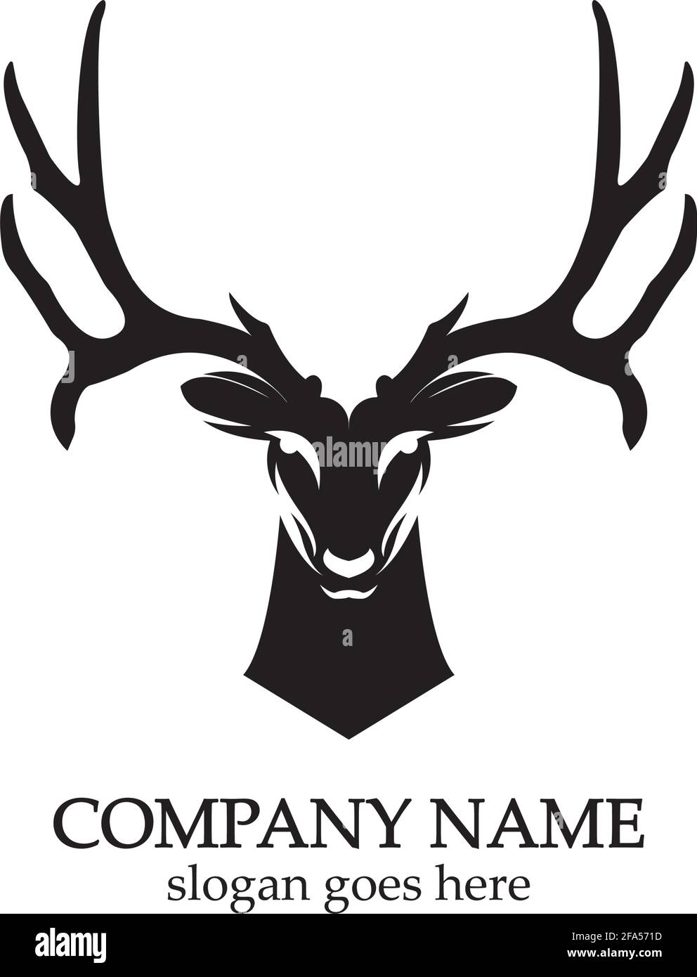 Logo della testa del cervo modello icona vettoriale disegno di ...