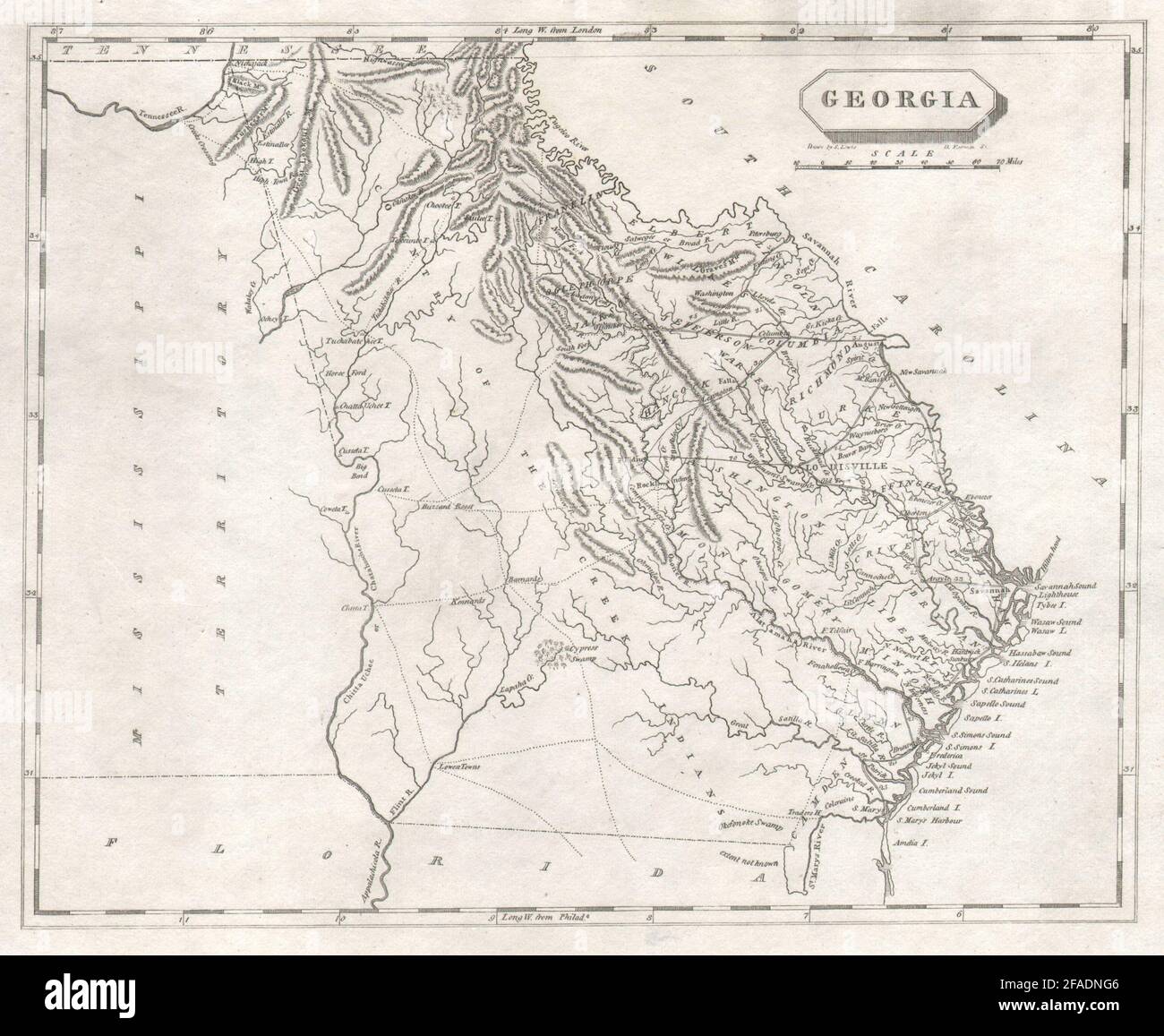 Mappa dello stato della georgia immagini e fotografie stock ad alta ...