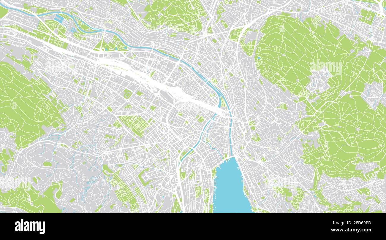 Zurigo mappa stradale Immagini Vettoriali Stock - Alamy