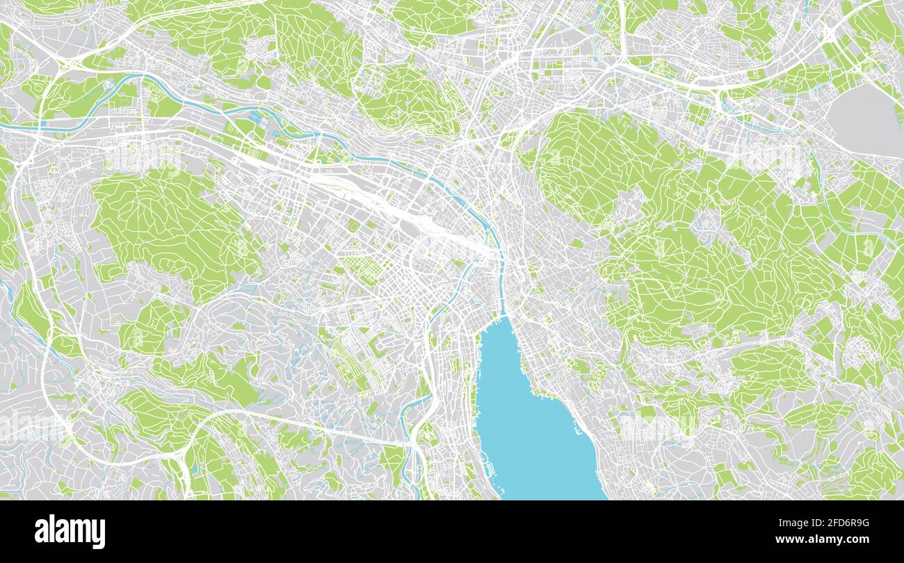 Zurigo mappa stradale Immagini Vettoriali Stock - Alamy