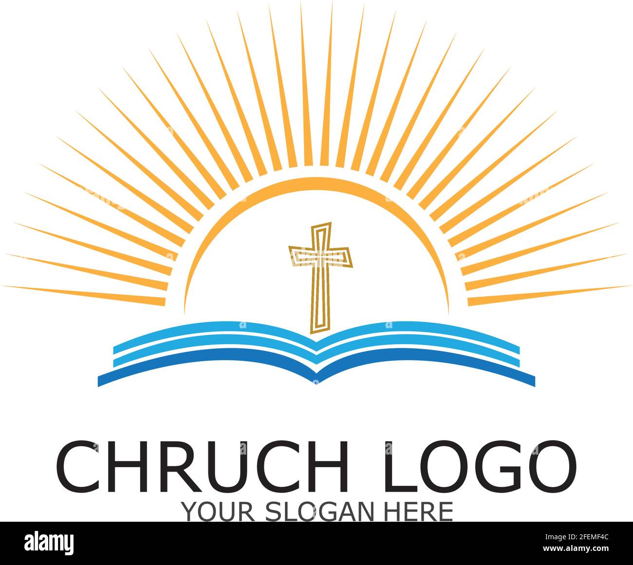 logo church.christian simbolo, la bibbia e la croce di gesù cristo ...