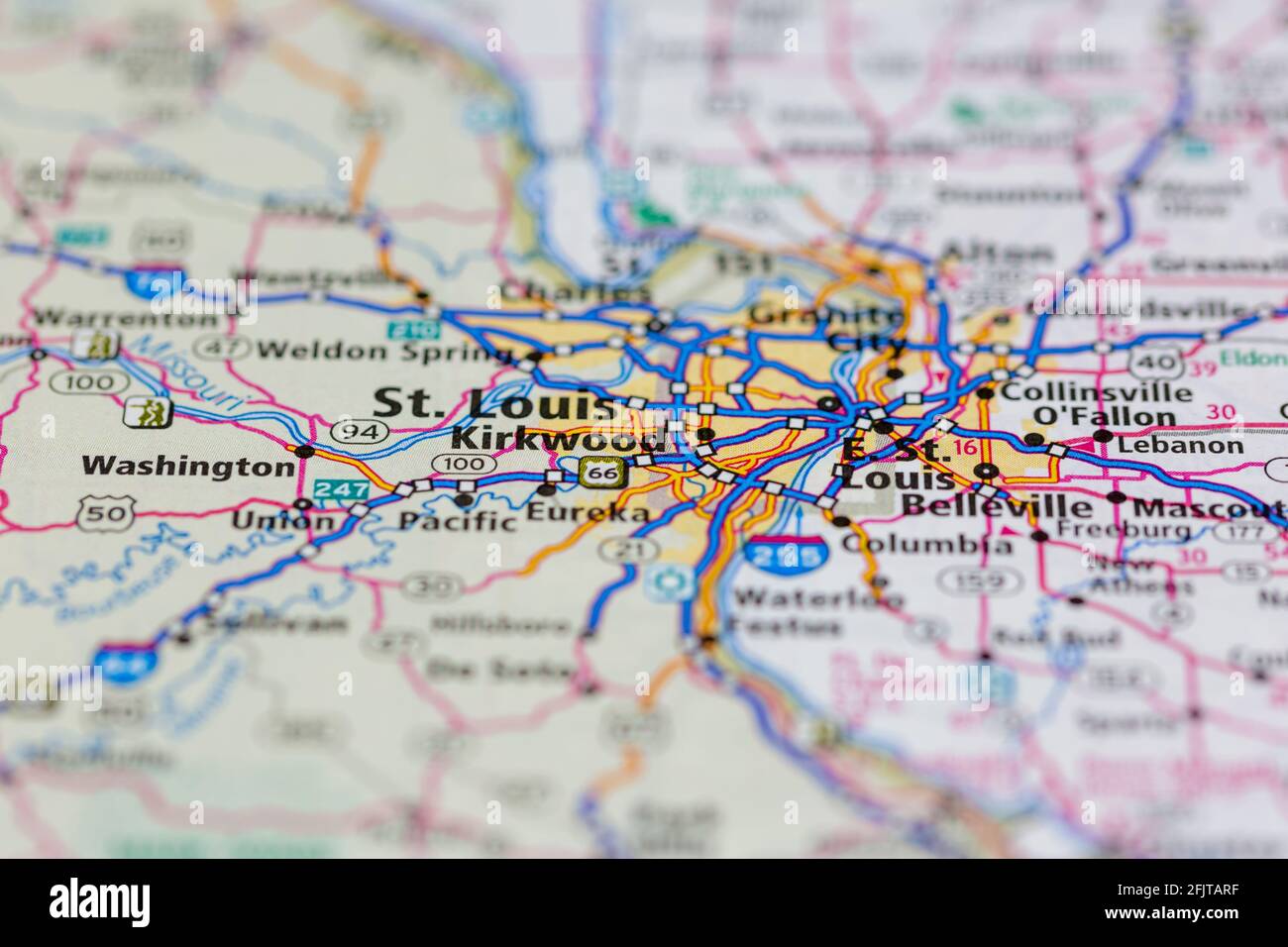 St louis missouri su una mappa immagini e fotografie stock ad alta ...