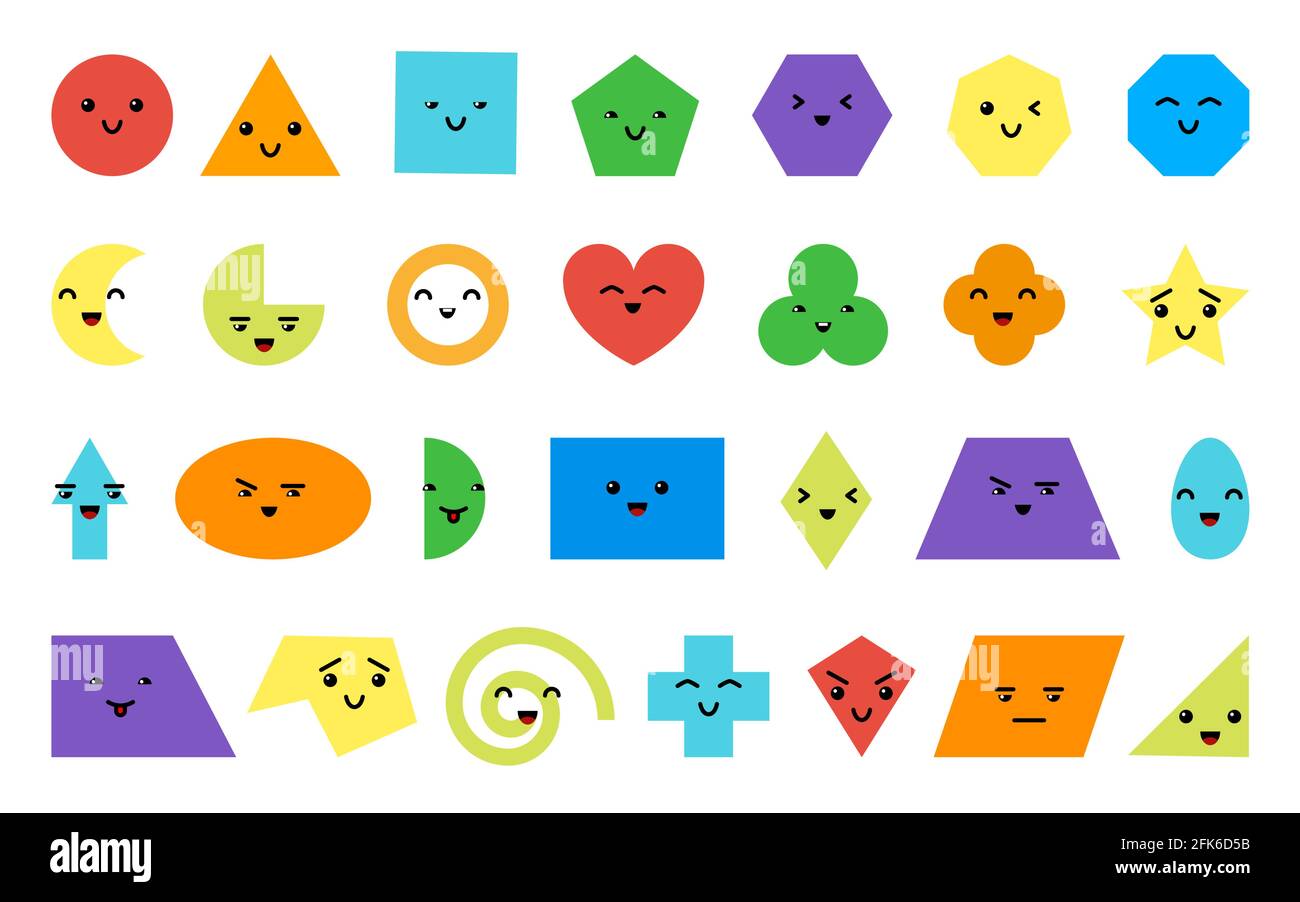 Set di colori con forme geometriche firmate. Kindergarten simpatico ...